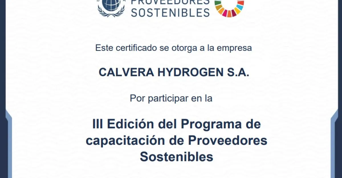 Calvera Hydrogen completes the third edition of the UN Global Compact ...